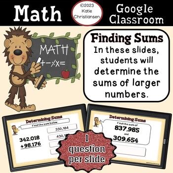 Determining Sums Addition Of Larger Numbers Google Slides TPT