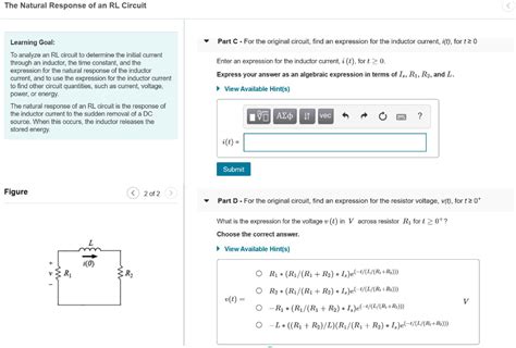 Solved The Natural Response Of An RL Circuit Of Chegg