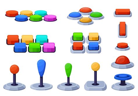 Premium Vector Arcade Machine Joystick And Button Controller Sticks 6