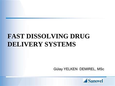 Pdf Fast Dissolving Drug Delivery Systems · Advantages Of Fast Dissolving Drug Delivery