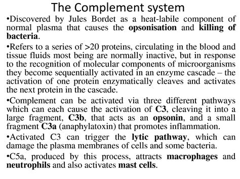 SOLUTION: Immunology the complement system - Studypool
