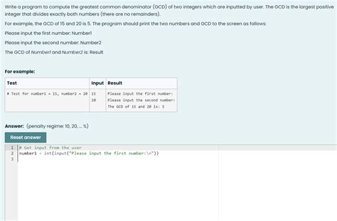 Solved Write A Program To Compute The Greatest Common Chegg