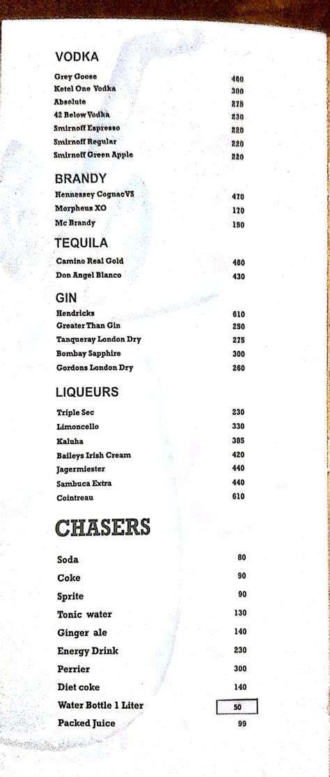 Float Brewery Menu Menu For Float Brewery Kalyan Nagar North