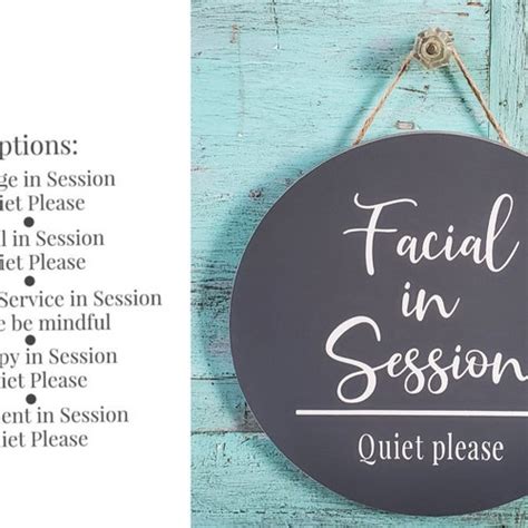 Massage In Session Sign Quiet Please Sign Round Welcome Sign Etsy
