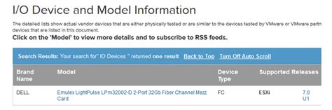 Checking VMware ESXi I O Adapter Driver Firmware Part Fiber Channel Adapters Mark III Systems