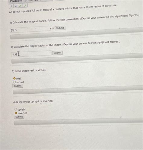 Solved An Object Is Placed Cm In Front Of A Concave Chegg