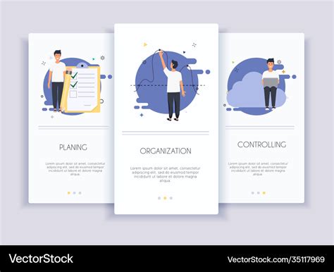 Onboarding Screens User Interface Kit For Mobile Vector Image