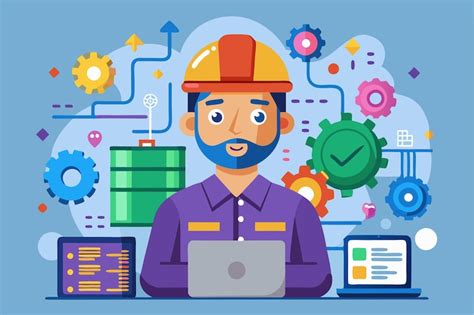 A Qa Engineer Collaborates With Technology And Gears Focusing On Software Testing And Quality