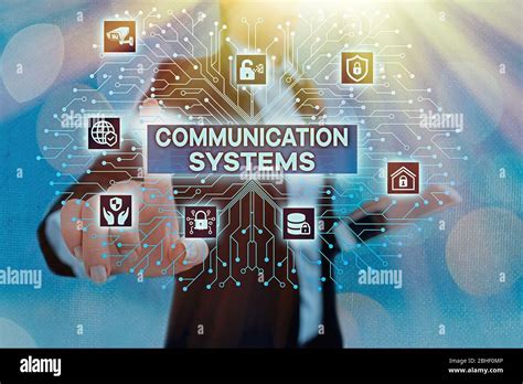 Writing Note Showing Communication Systems Business Concept For Flow Of Information Use Of