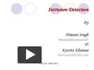 PPT Intrusion Detection PowerPoint Presentation Free To Download Id C F A ZTIzN