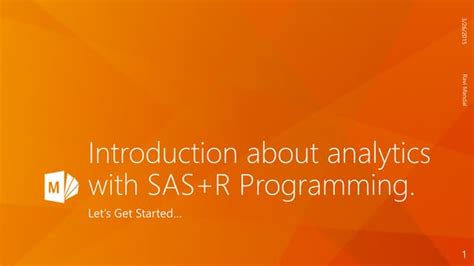 Introduction About Analytics With Sasr Programming Ppt