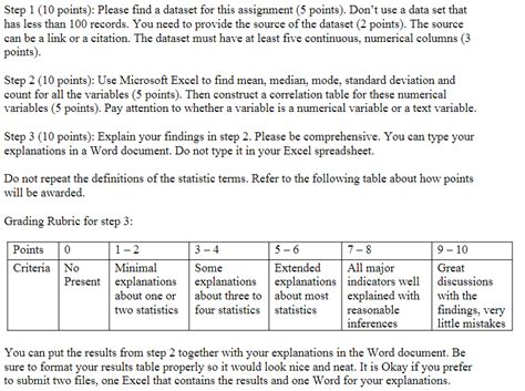 Step 1 10 Points Please Find A Dataset For This