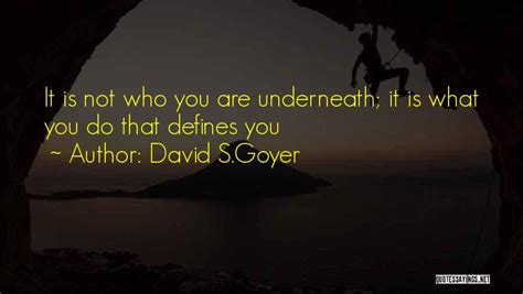David S Goyer Quotes It Is Not Who You Are Underneath It Is What You Do That Defines You