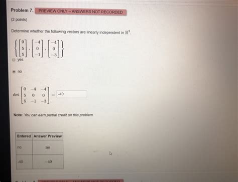 solved problem 7 preview only answers not recorded 2