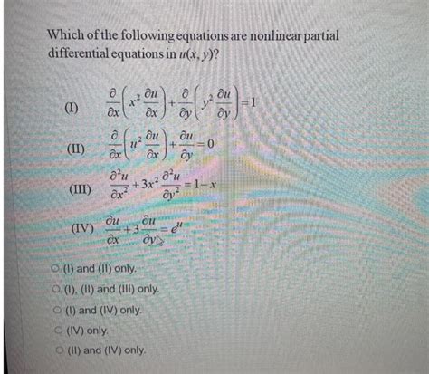 solved which of the following equations are nonlinear