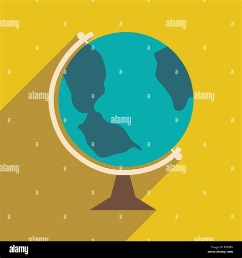 Flat With Shadow Icon And Mobile Application Globe Icon Stock Vector Image Art Alamy