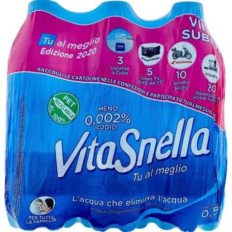 Vitasnella Acqua Naturale In Bottiglietta Cl 50 Cluster Da 6