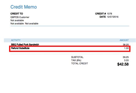 Refunds What Is A Refund Substitute In My Invoice Credit Memo