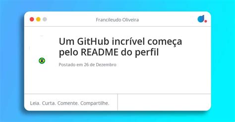 Um Github Incrível Começa Pelo Readme Do Perfil