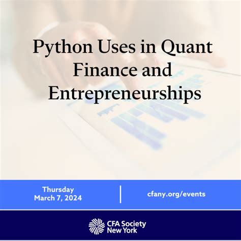 Python Uses In Quant Finance And Entrepreneurships Cfa Society New York
