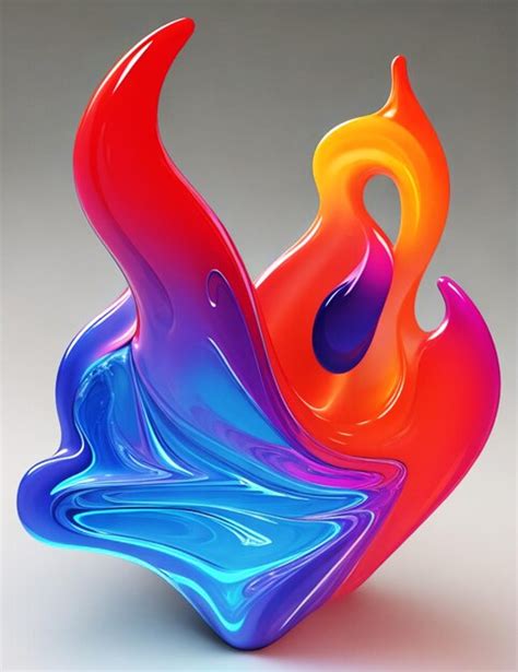 Premium Ai Image Abstract 3d Liquid Shape Vibrant Gradient Color Background