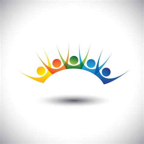 نماد وکتور دایره افراد شاد هیجان زده و شاد این همچنین نشان دهنده جشن