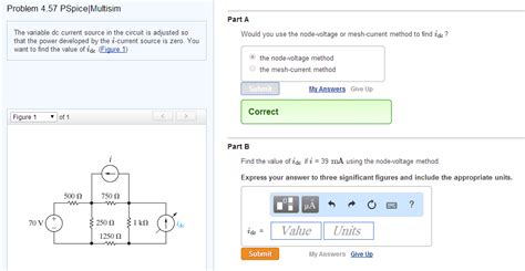 solved pspice multisim the variable dc current source in