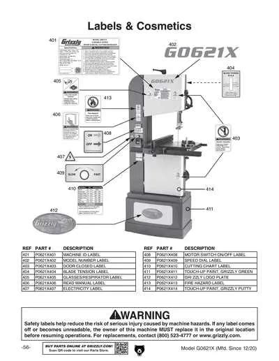 Diagram Of Band Saw Parts Labeled