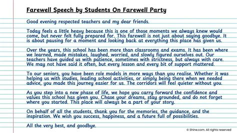 Farewell Speech Best Templates Examples And Writing Guide