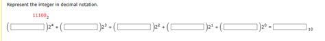 Solved Represent The Integer In Decimal Notation Chegg