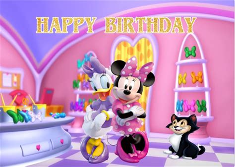 Buy Minnie Mouse And Daisy Bowtique Backdrop 5x3 Happy Birthday Minnie