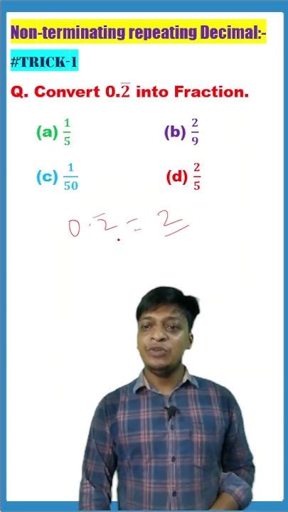 Conversion Of Non Terminating Repeating Decimal Into Fraction Trick 1 Shorts Viral Youtube