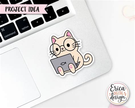 Nerd Cat Svg Cut File Computer Nerd Layered Cutting File Funny Etsy