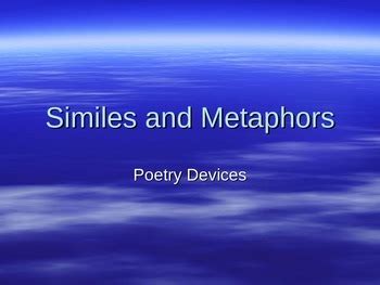 Similes And Metaphors PowerPoint By Oddlybetter S Classroom TpT
