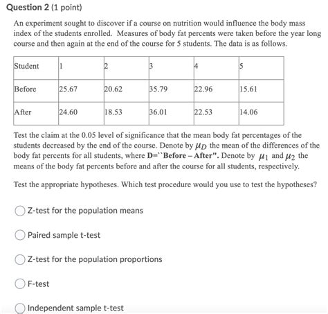 Solved Question Point An Experiment Sought To Discover Chegg