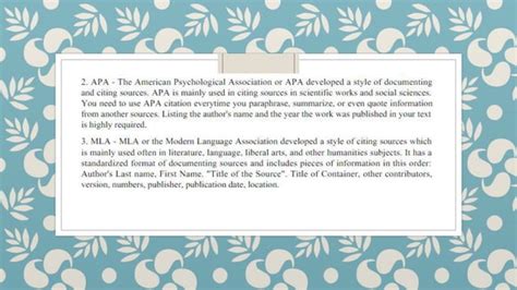 APA MLA Citations Presentation In Research PPTX
