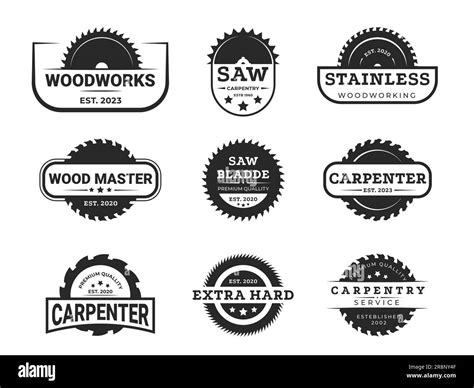 Saw Blade Cutting Wood Logo
