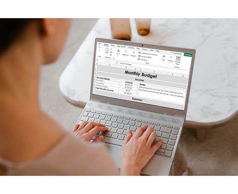 Minimalist Ms Excel Budget Template Spreadsheet Etsy