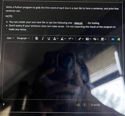 solved write a python program to grab the first word of each