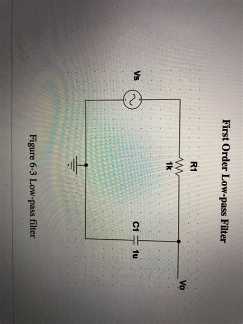 Solved Exercise First Order Passive Low Pass Filter Chegg