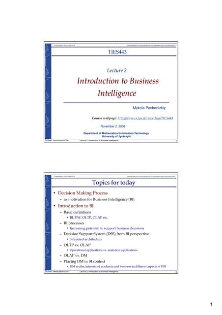 Introduction To Business Intelligence Ppt