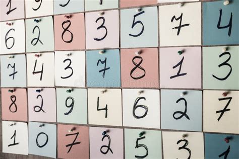 Pattern Of Randomly Distributed Numbers From Zero To Nine In Color