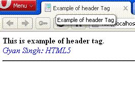 HTML5 header tag, Example of tag in html5