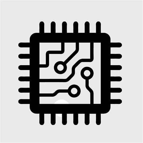 Integrated Circuits Chips Black Logo Electronics Central Processing Unit Icon Semiconductor