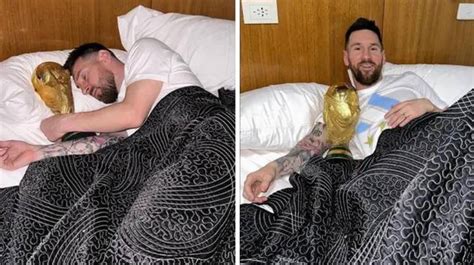 Lionel Messi Pictured Sleeping With World Cup Trophy Hes Been