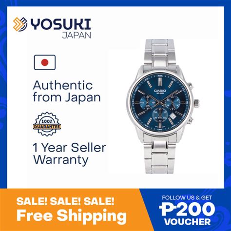 Casio Quartz Mtp E515d 2a1 Mtp E515d 2a1v Chronograph Blue Wrist Watch For Men From Yosuki Japan