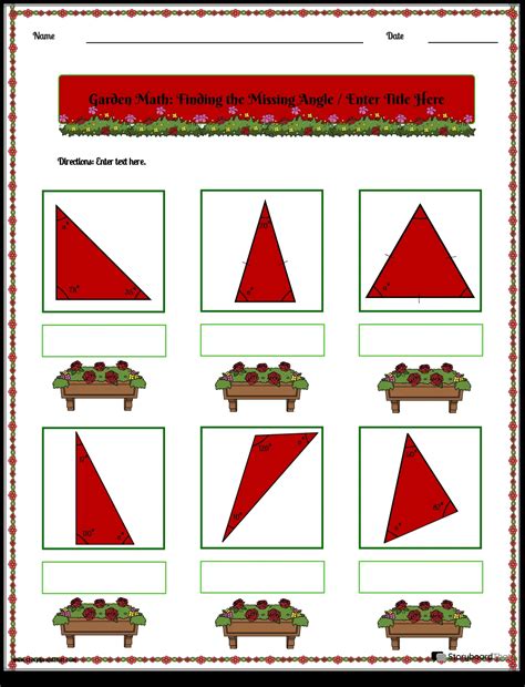 Flowers Themed Angles Worksheet Storyboard Par Templates