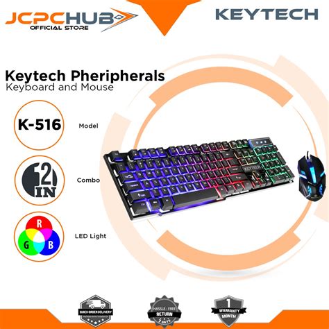 Keytech K Backlit LED RGB Gaming Keyboard Mouse Combo Computers Tech Parts Accessories