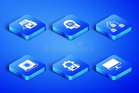 Set Computer Monitor Chat Bot Robot Setting Processor Cpu Humanoid