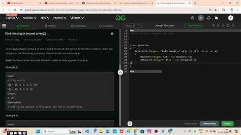 Find Missing In Second Array Youtube